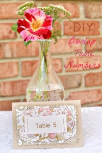 DIY Burlap Table Numbers