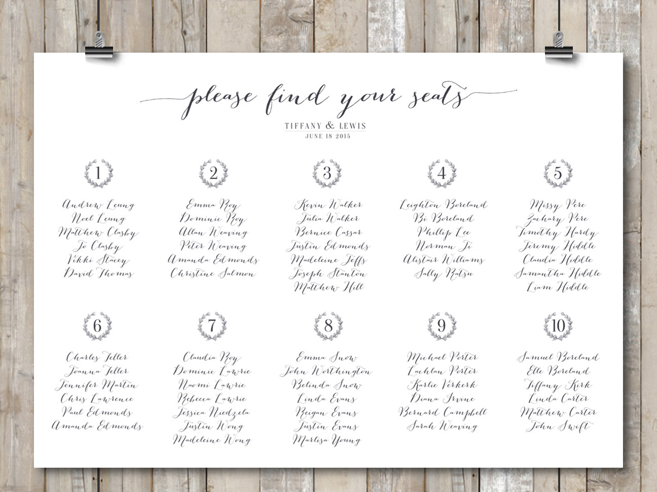 12 Perfectly Organized Seating Charts From Etsy