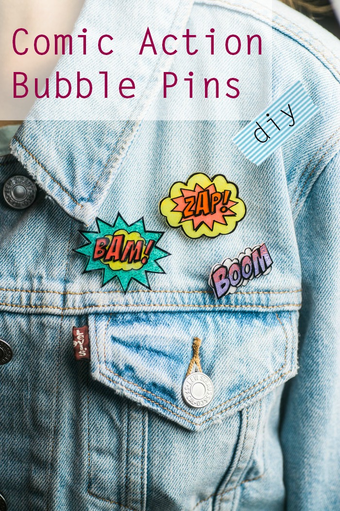 DIY Comic Action Bubble Pins