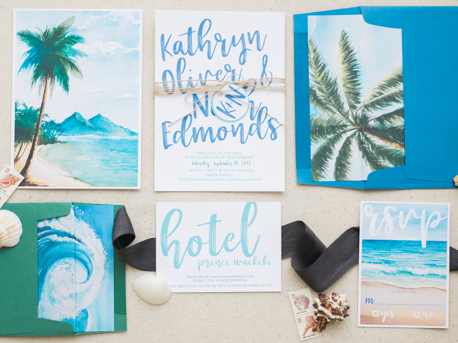 10 Trendy Destination Wedding Invites