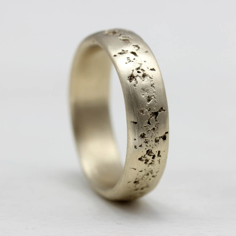 Eight Handmade Textured Wedding Bands For Him