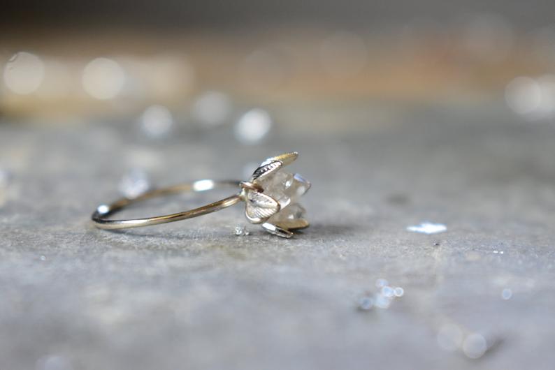 8 Raw Gemstone Engagement Rings from Etsy